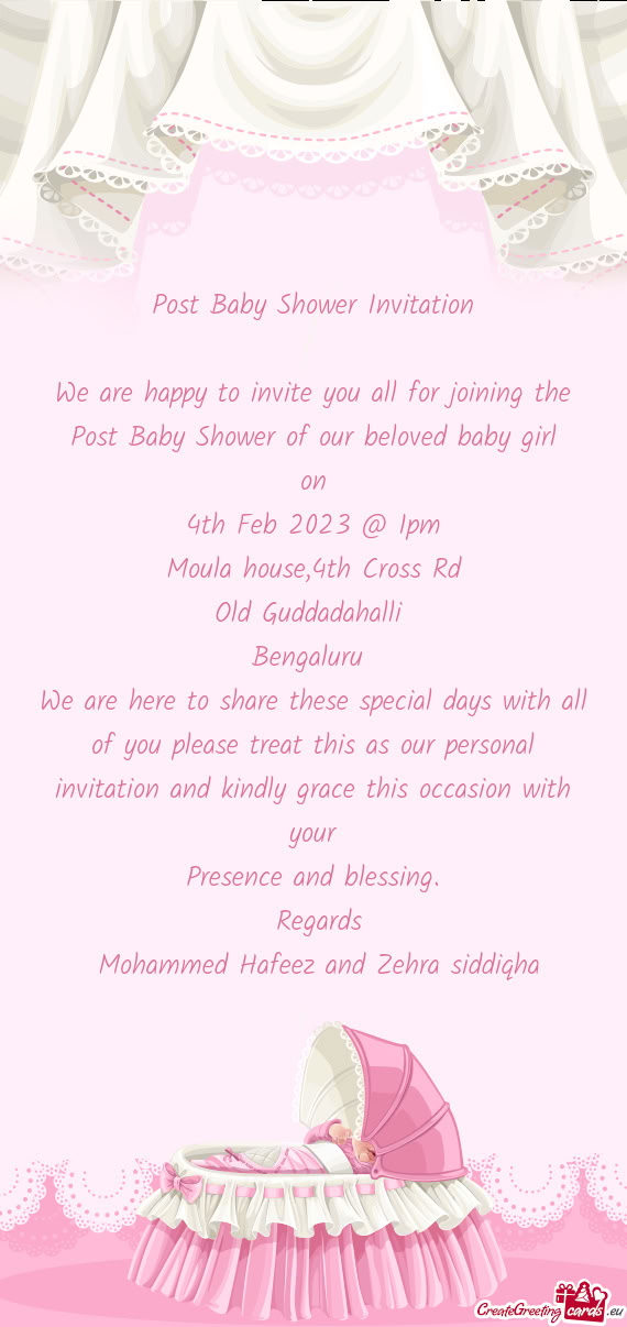 Post Baby Shower Invitation Free Cards